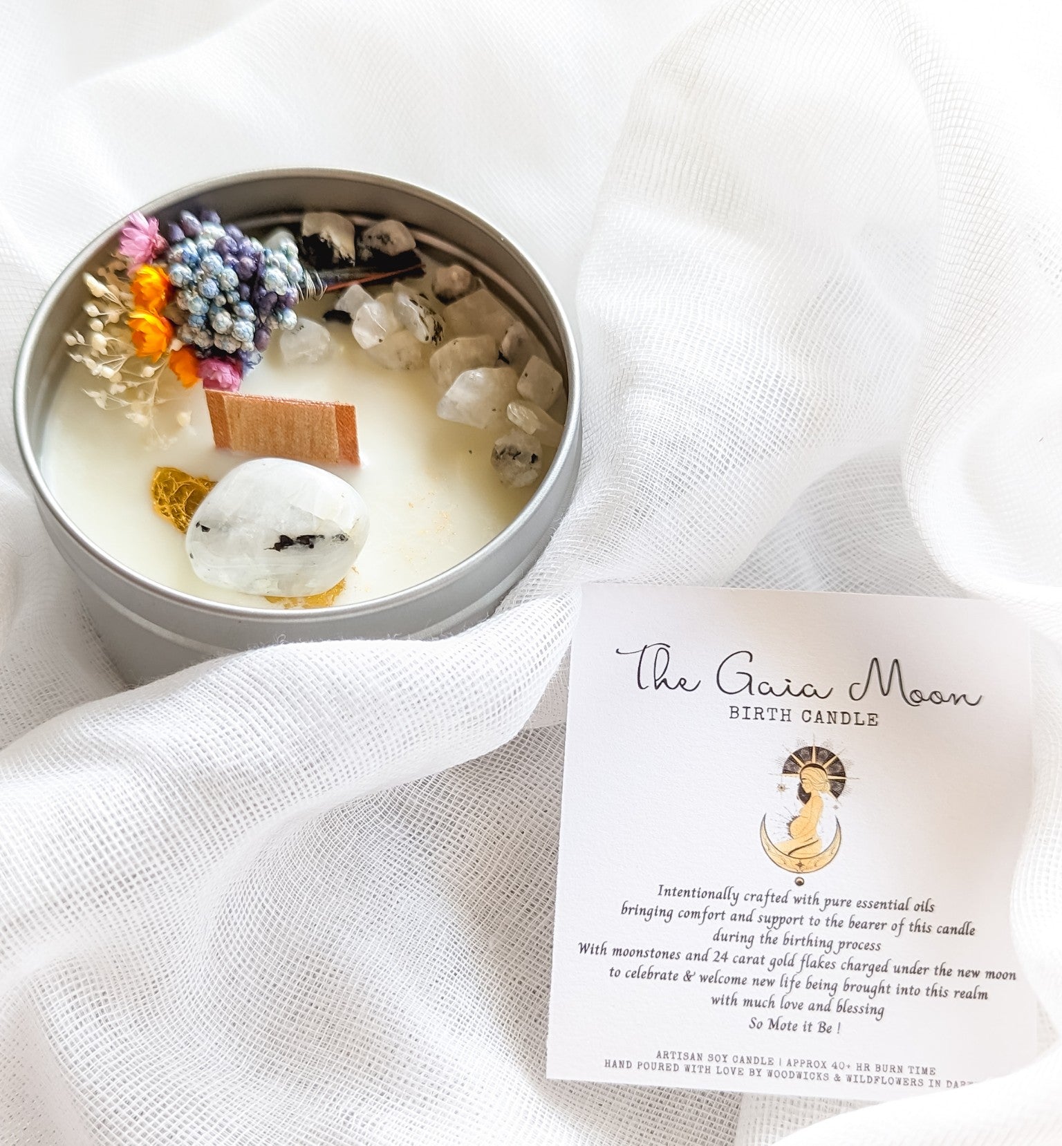 Gaia Moon Birth Candle – Woodwicks & Wildflowers